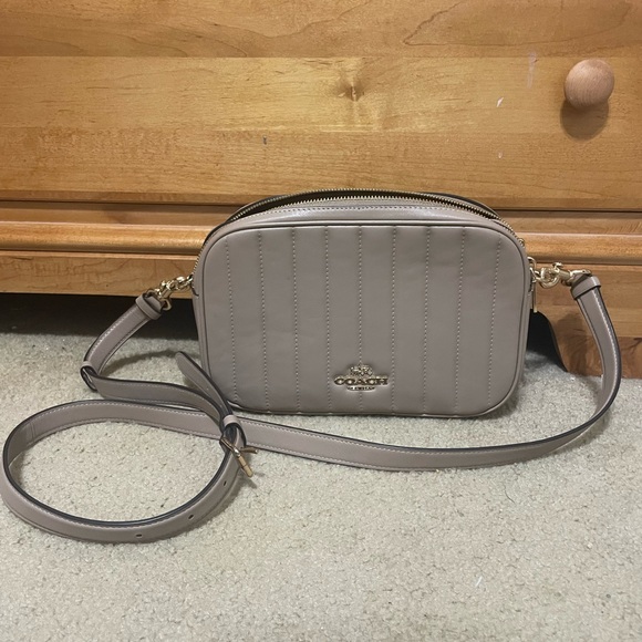 Coach | Bags | Coach Jes Crossbody With Linear Quilting Taupe | Poshmark